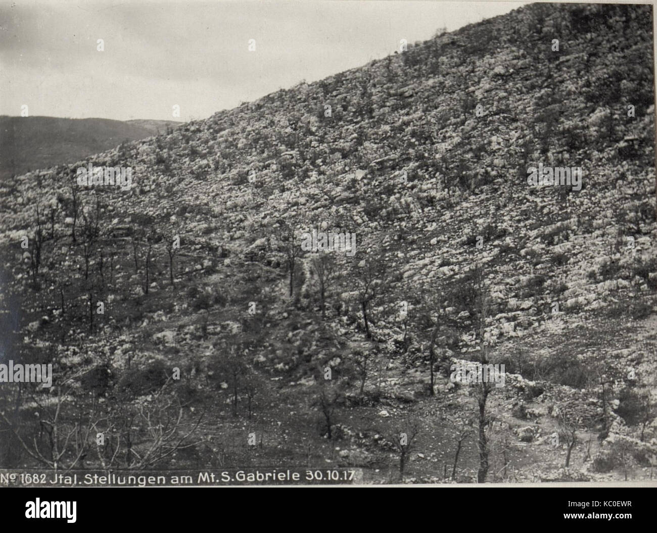 A wartime photograph from the Italian Front during World War I, showing ...