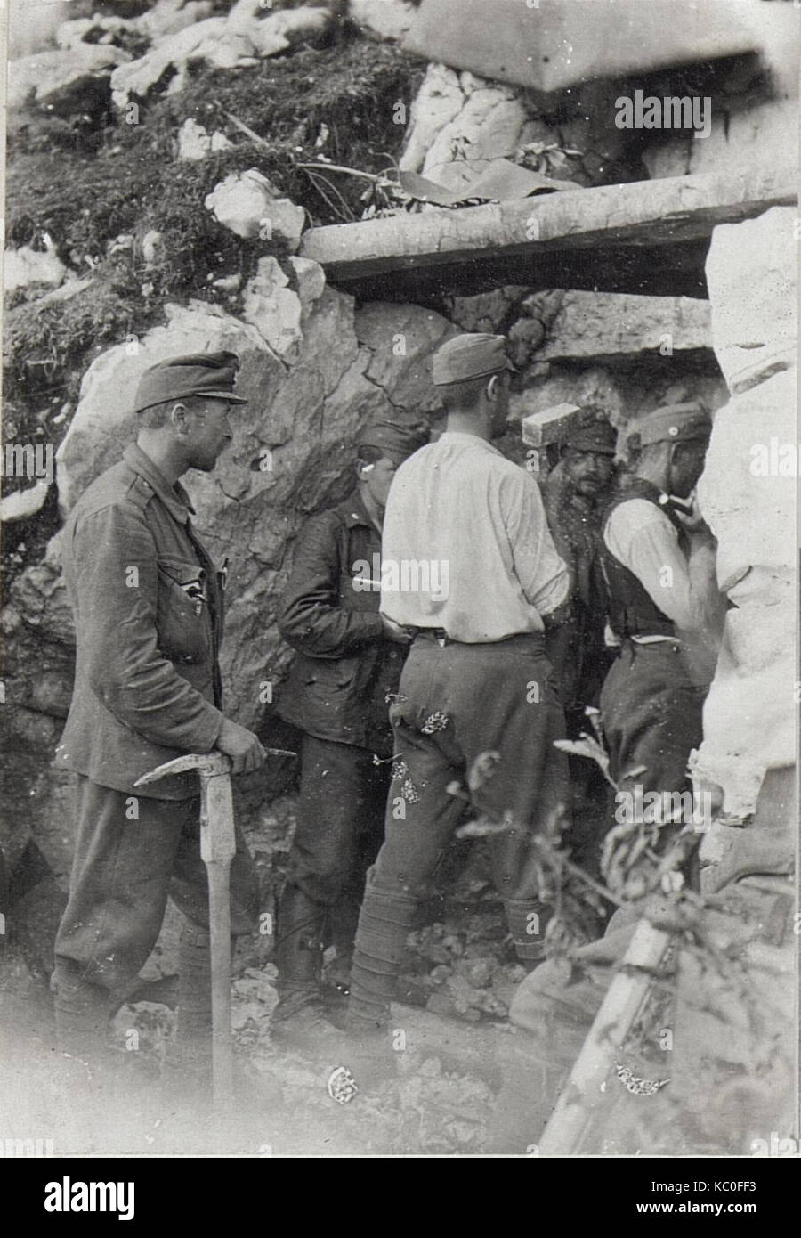 This illustration shows the construction of trenches during World War I ...