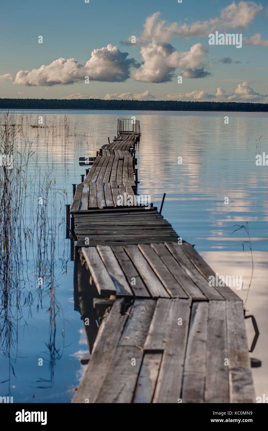 old jetty walkway pier the the lake Stock Photo - Alamy