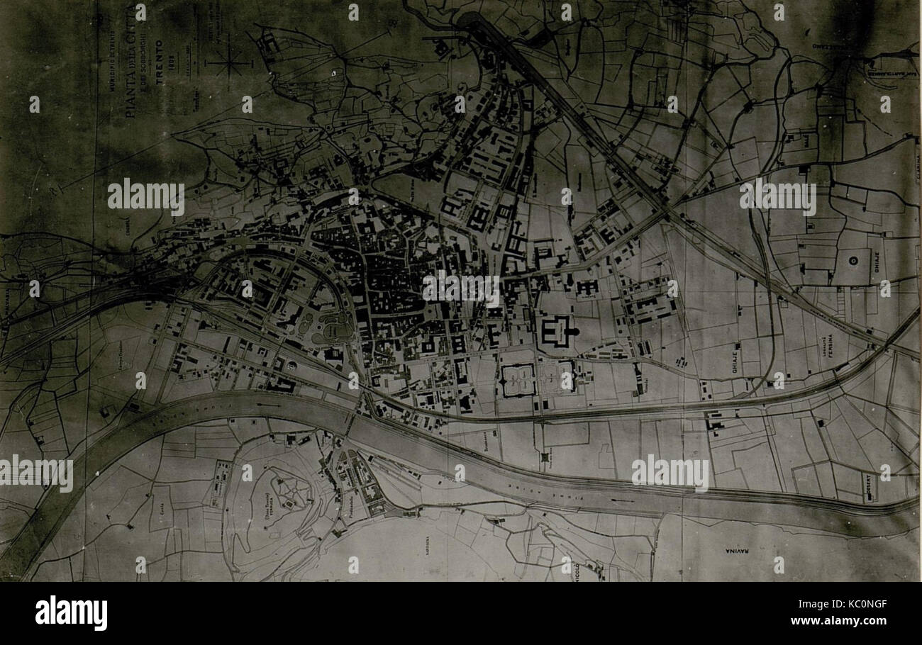Plan von Trient, Reproduktion f.d.K.V.10. (BildID 15515863 Stock Photo ...