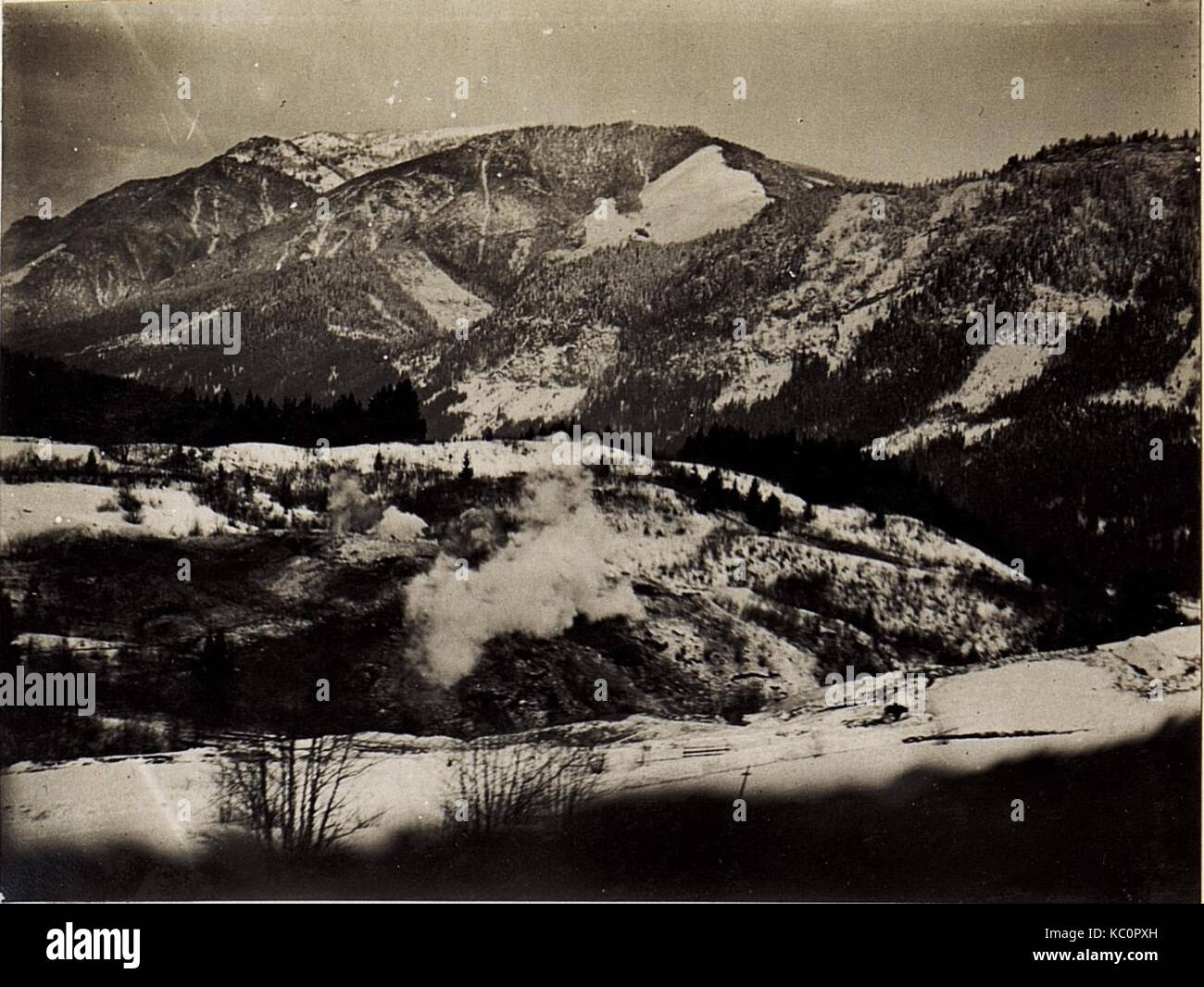 An image depicting the explosion of heavy mines, likely taken during a ...