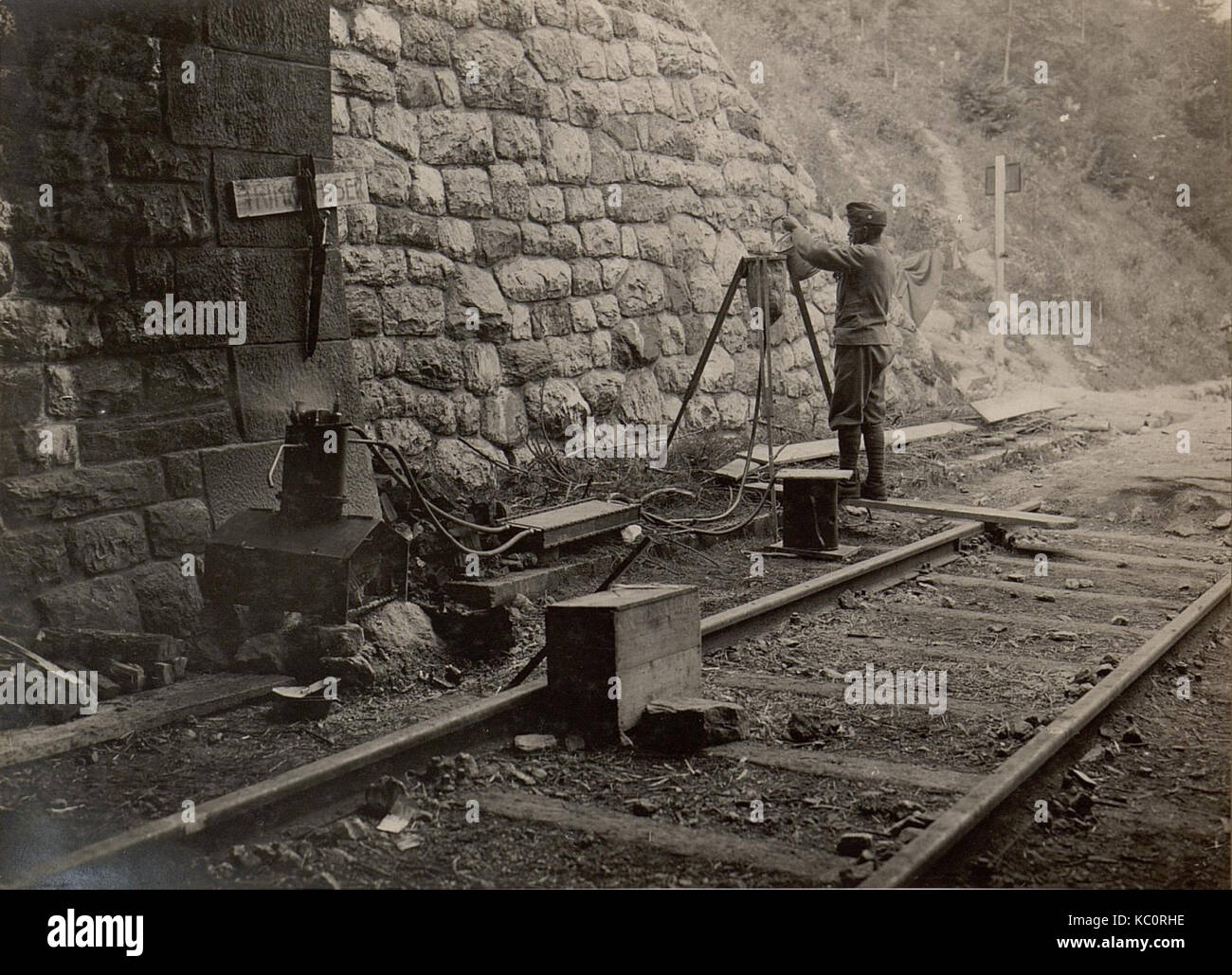 This image depicts a 42 cm howitzer position in the Canaltal near GUGG ...