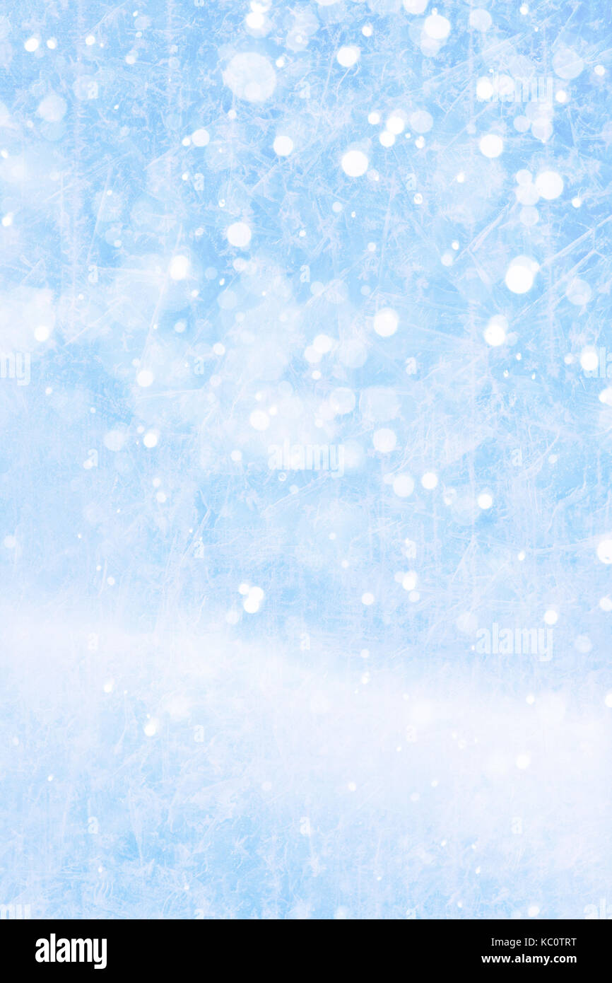 Art falling snow on the blue background Stock Photo - Alamy