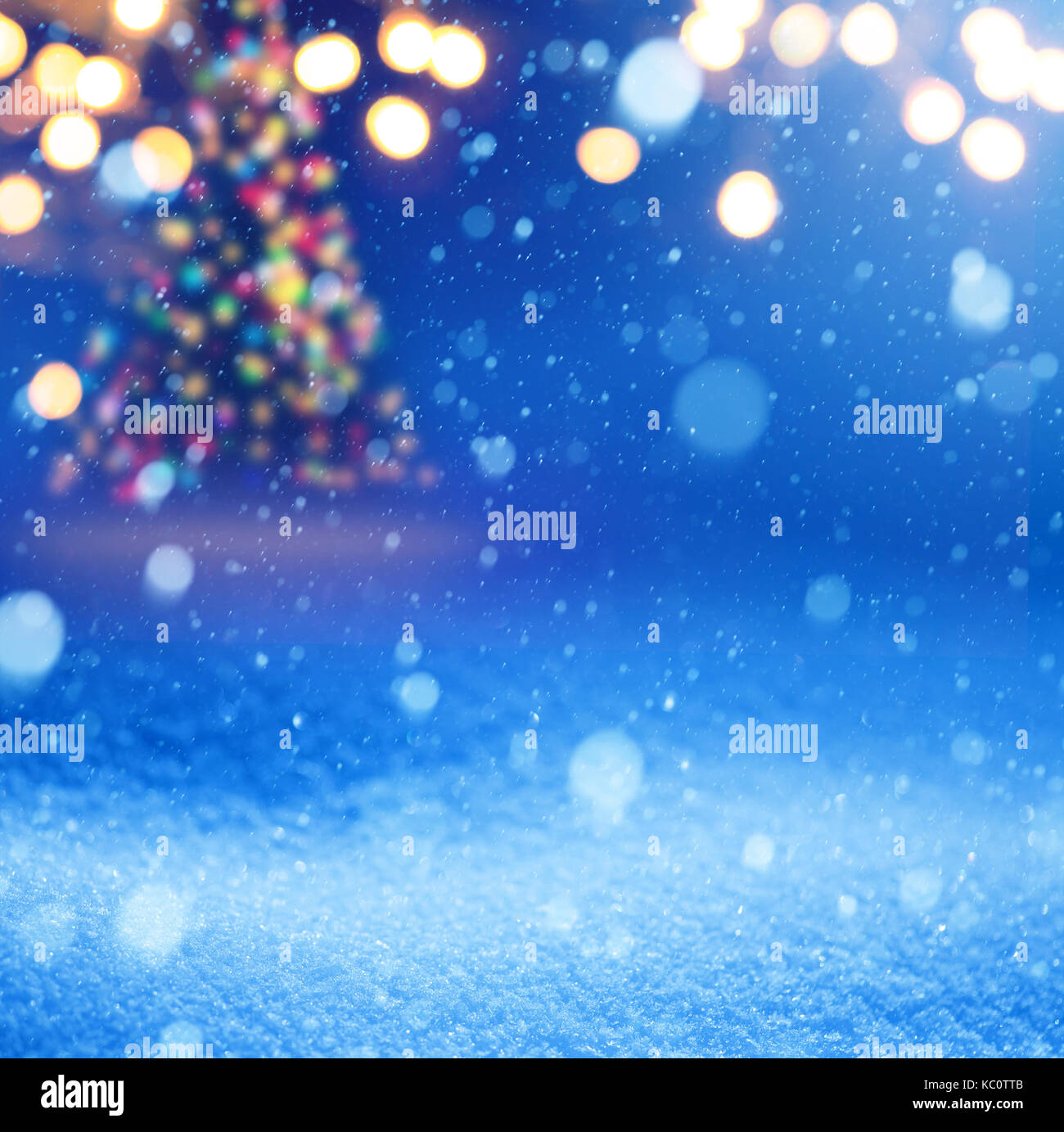Art snow christmas magic lights background Stock Photo - Alamy