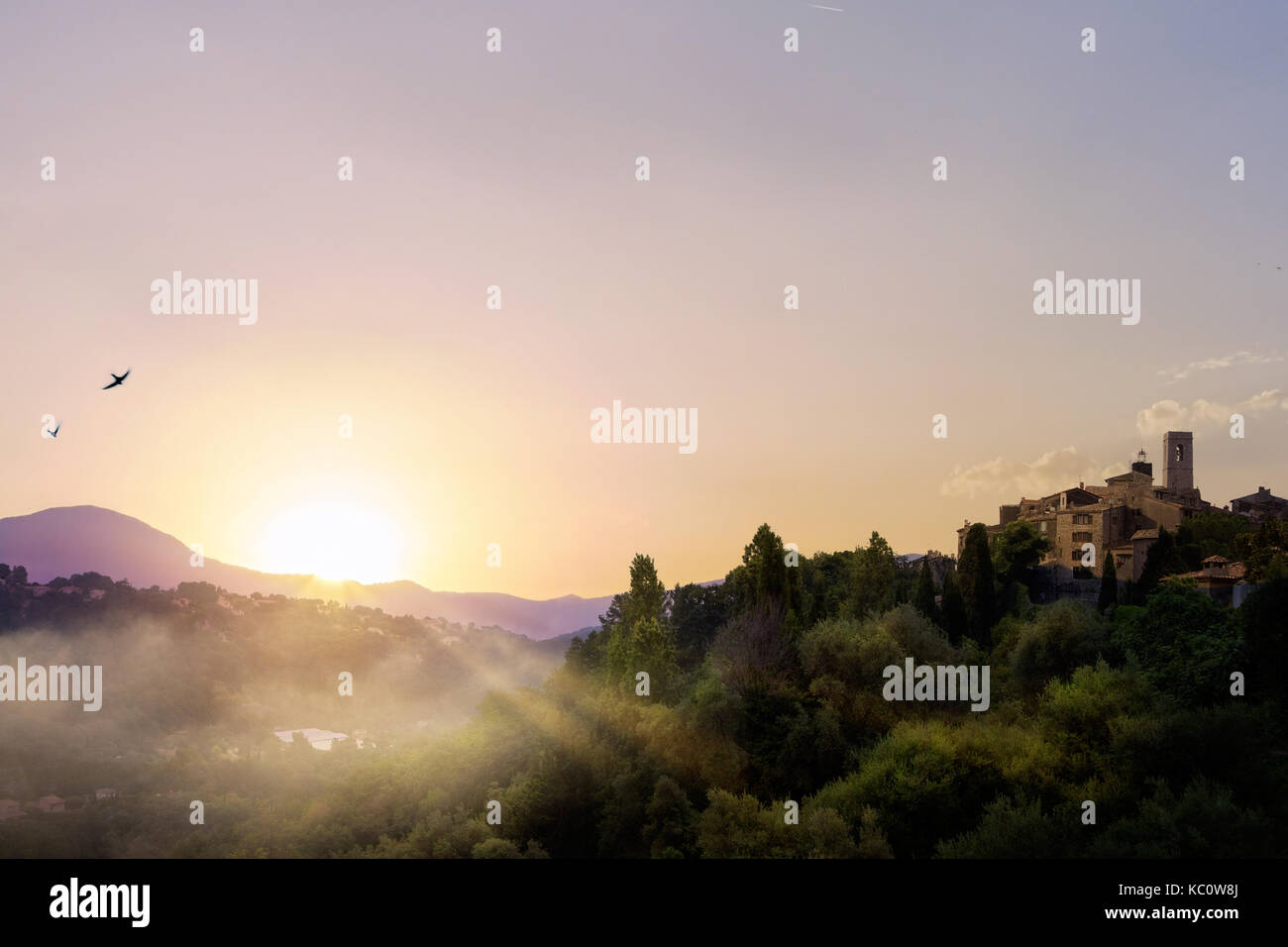 art morning on beautiful old town of Provence Stock Photo - Alamy