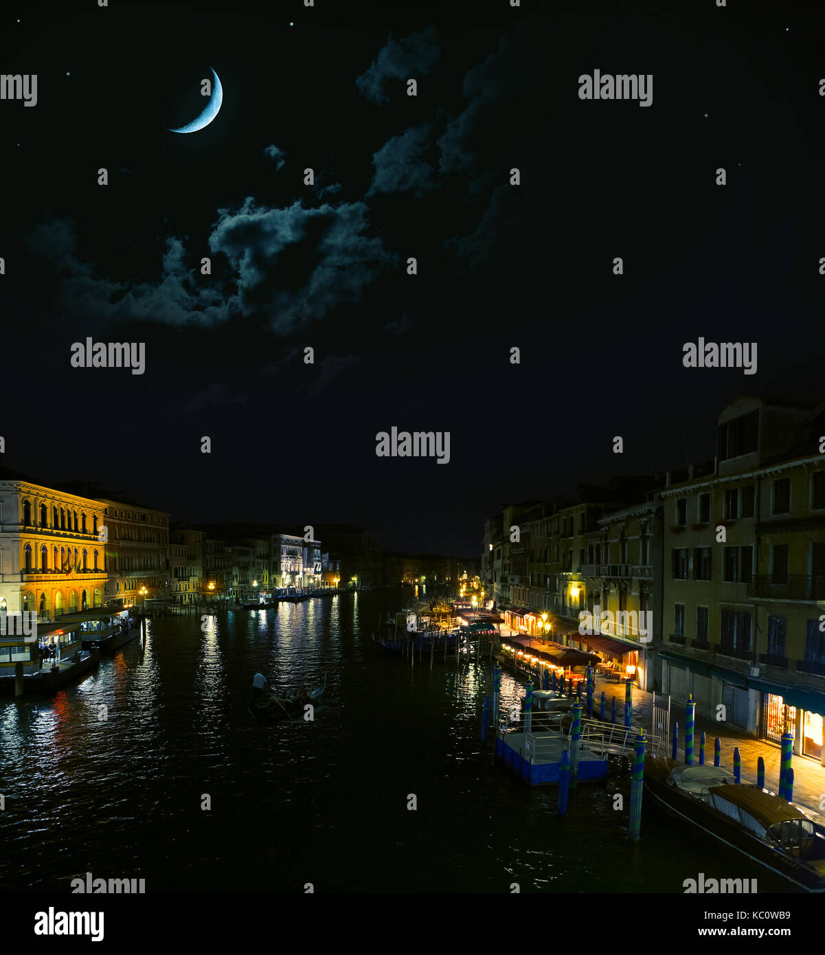 Venice Grand Canal at night Stock Photo - Alamy