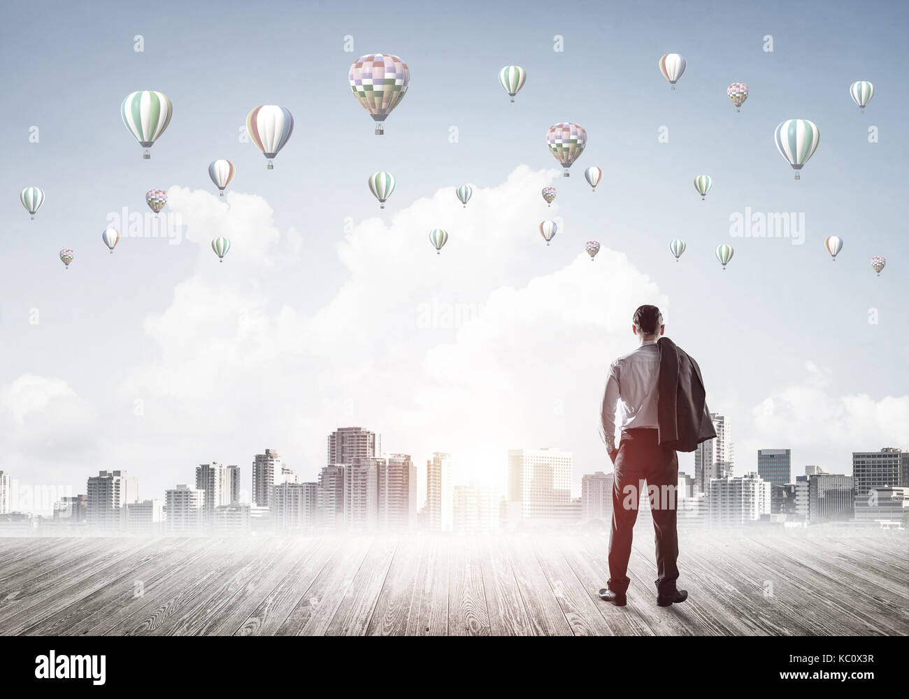 Motivation and inspiration concept with modern cityscape and bus Stock ...