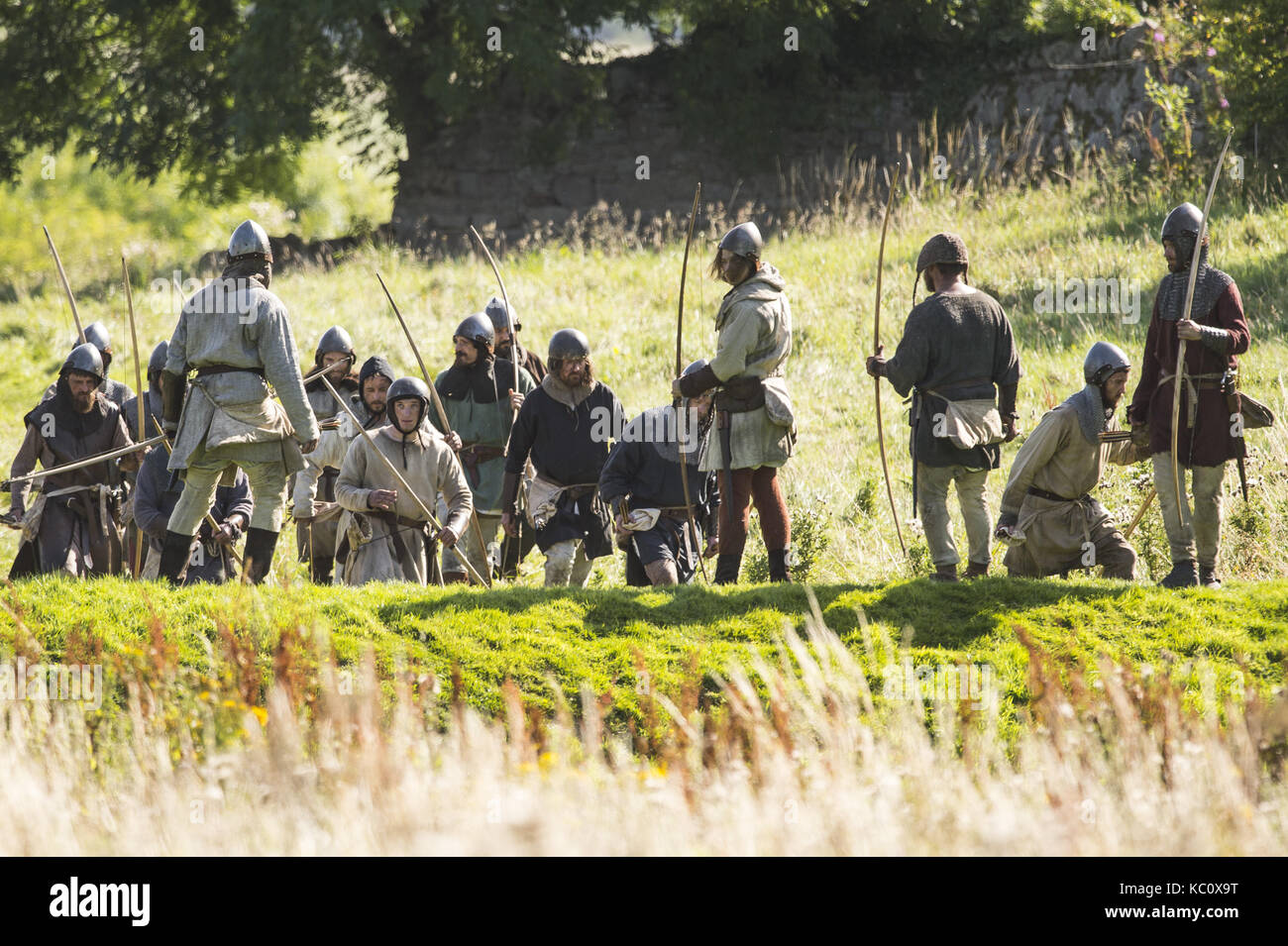 Extras and film crew take over a castle in Edinburgh for filming of ...