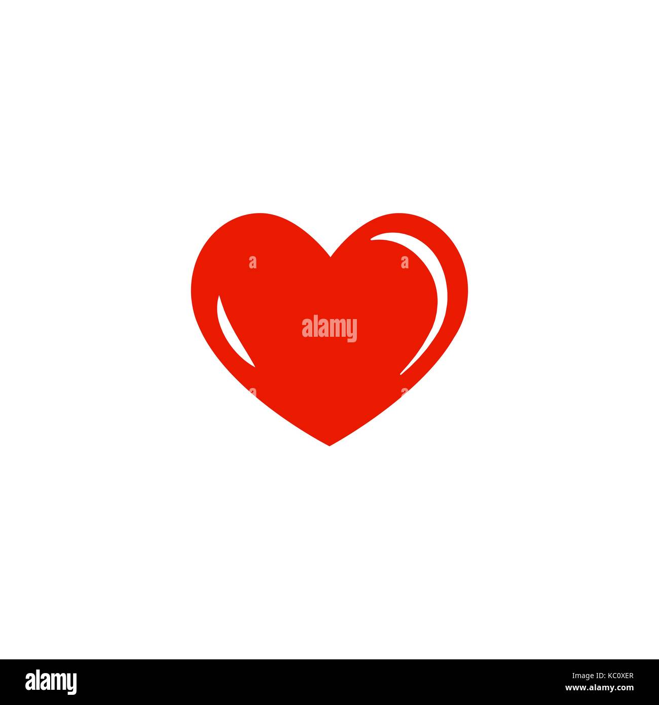 Simple red flat heart icon. Vector illustration Stock Vector Image ...