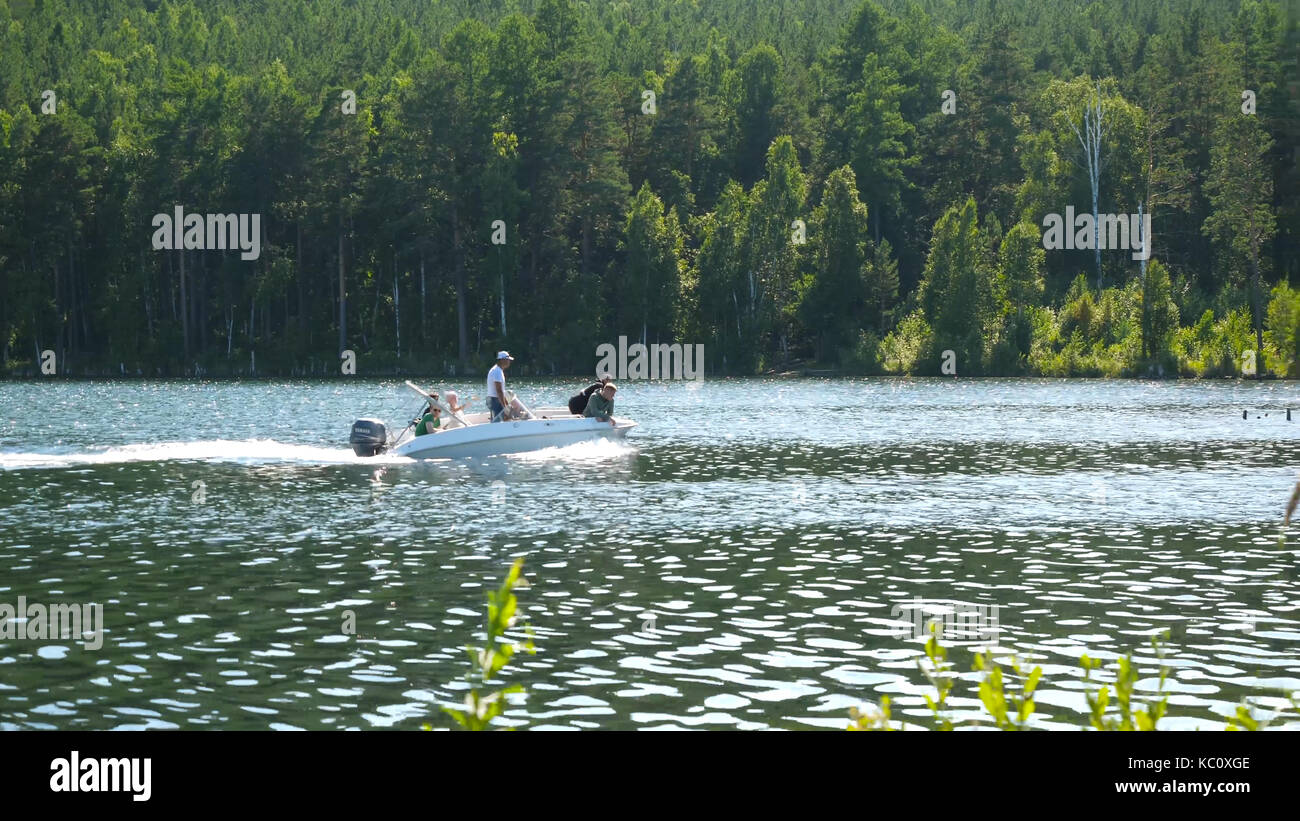 Boat transport on the river , ride down a beautiful tropical river ...
