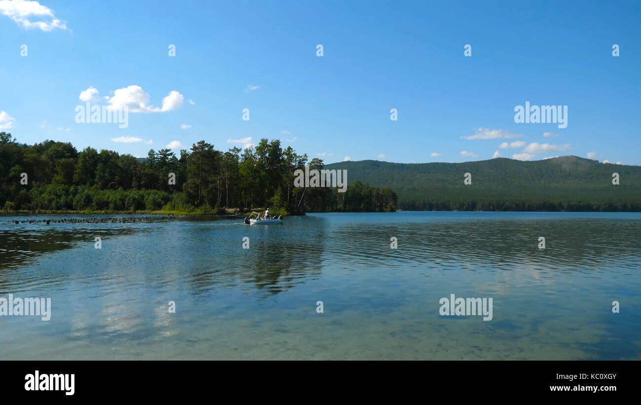 Boat transport on the river , ride down a beautiful tropical river ...