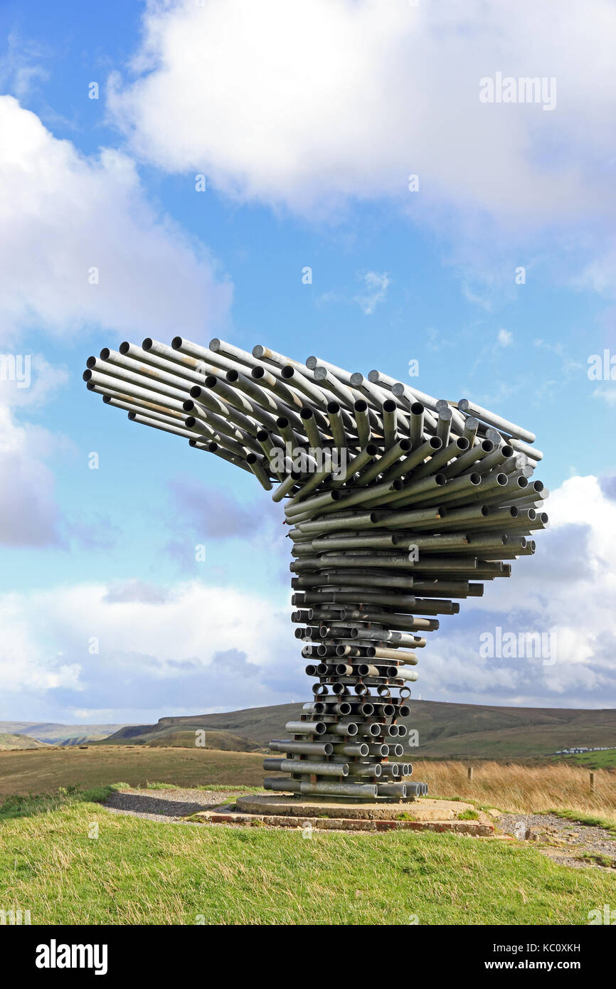 The Singing Ringing Tree sculpture on hill overlooking Burnley ...