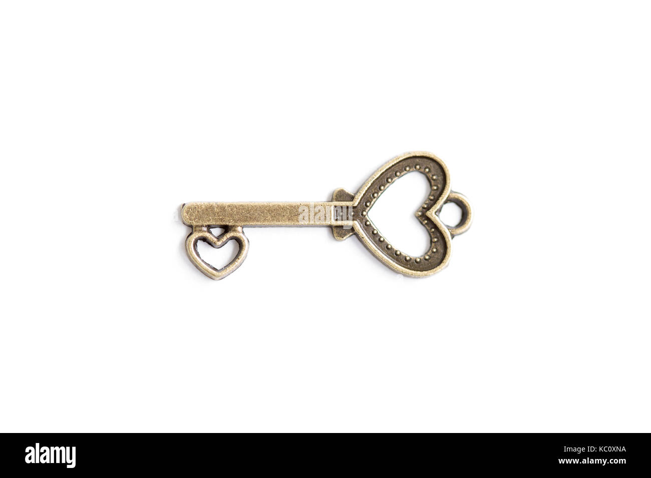 View at vintage metal key isolated on the white background Stock Photo ...