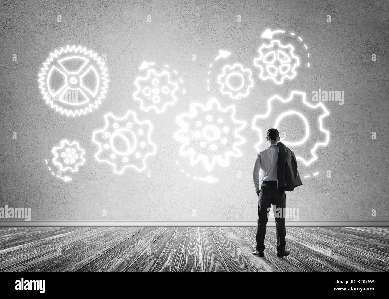 Drawing Gear Wheel Engine Teamwork High Resolution Stock Photography ...