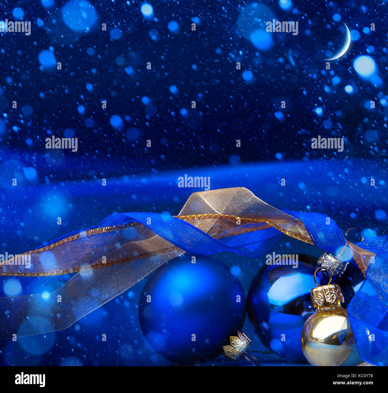 Art Blue Christmas greeting card Stock Photo - Alamy