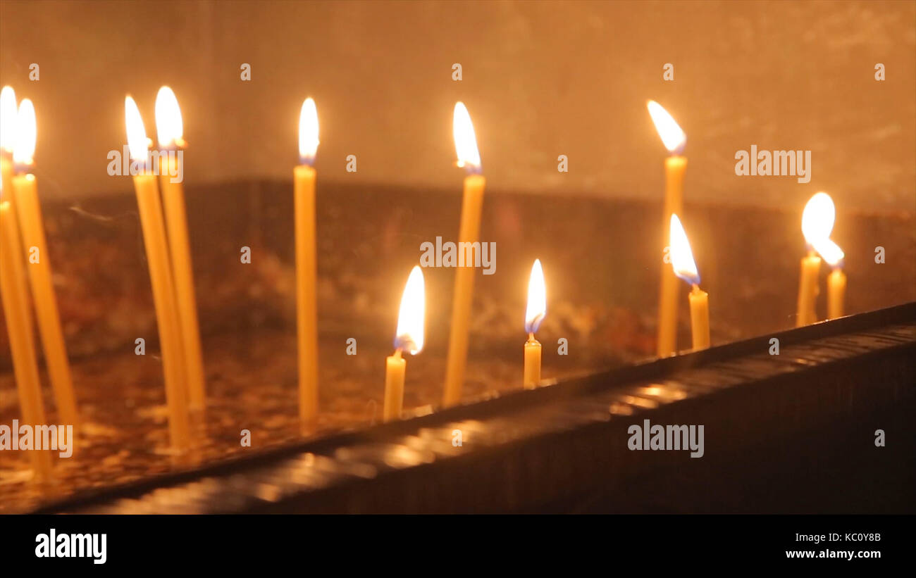 Lighting A Candle With A Match To Get A Romantic Candlelight. Amazing ...