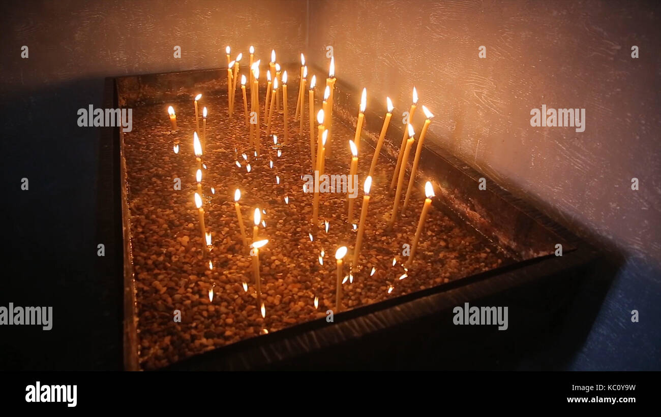 Lighting A Candle With A Match To Get A Romantic Candlelight. Amazing ...