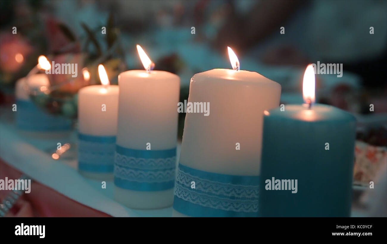 Lighting A Candle With A Match To Get A Romantic Candlelight. Amazing ...