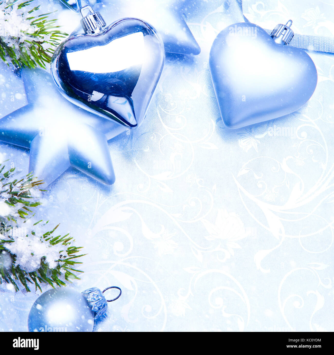 Art christmas greeting card blue background Stock Photo - Alamy
