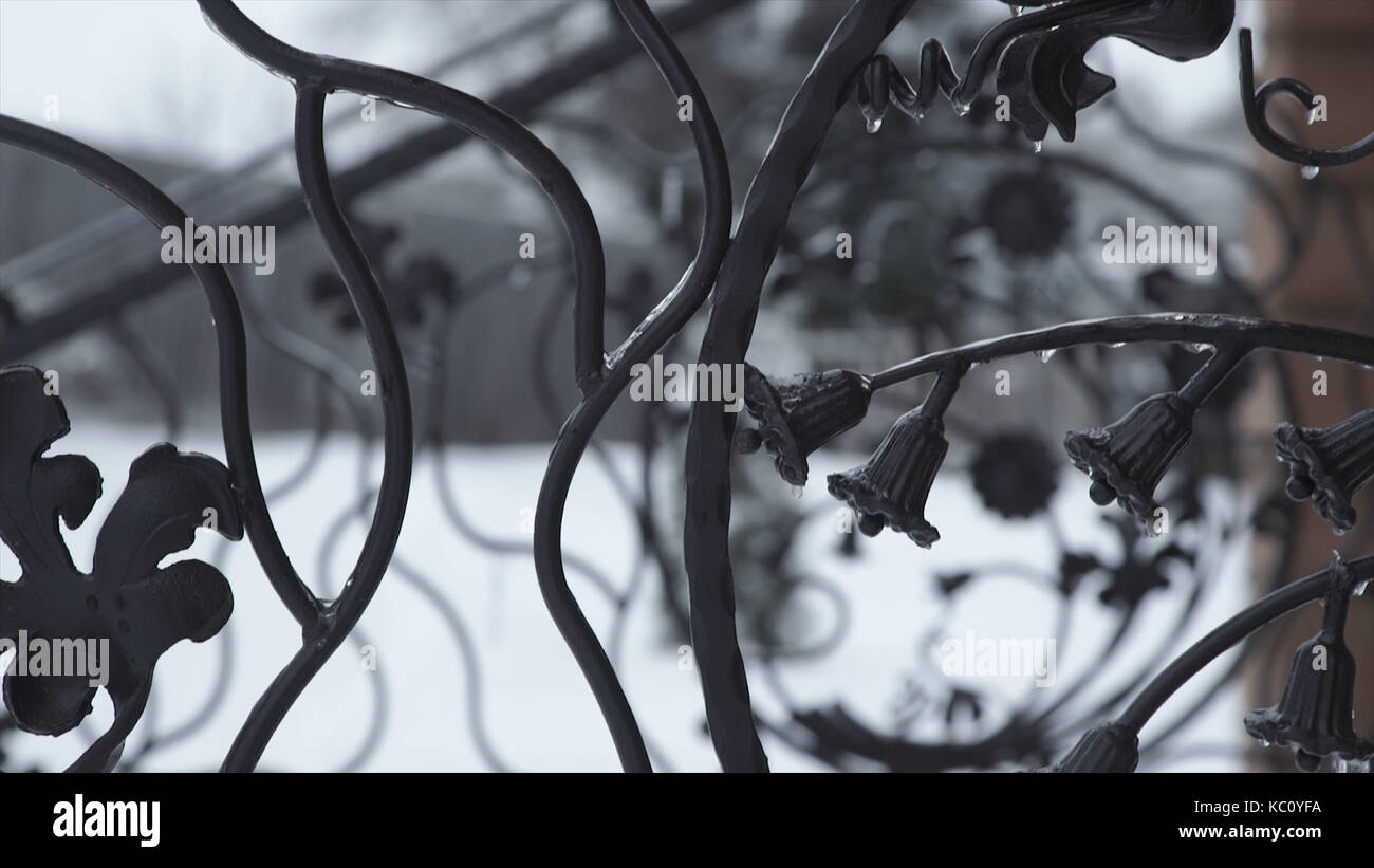 Art forging elements and iron fence. Rough Metal Curly Decorative ...