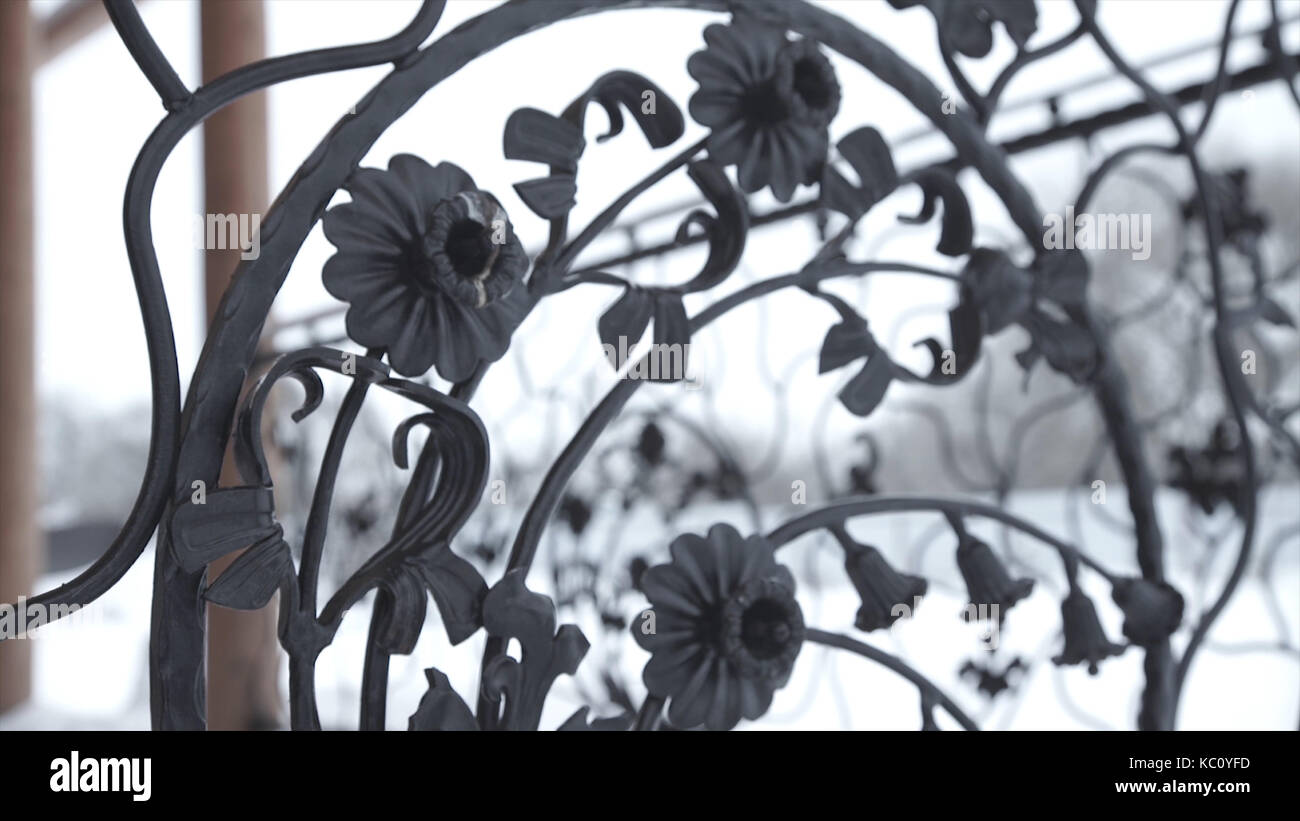 Art forging elements and iron fence. Rough Metal Curly Decorative ...