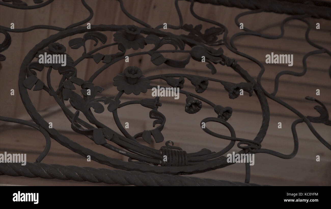 Art forging elements and iron fence. Rough Metal Curly Decorative ...