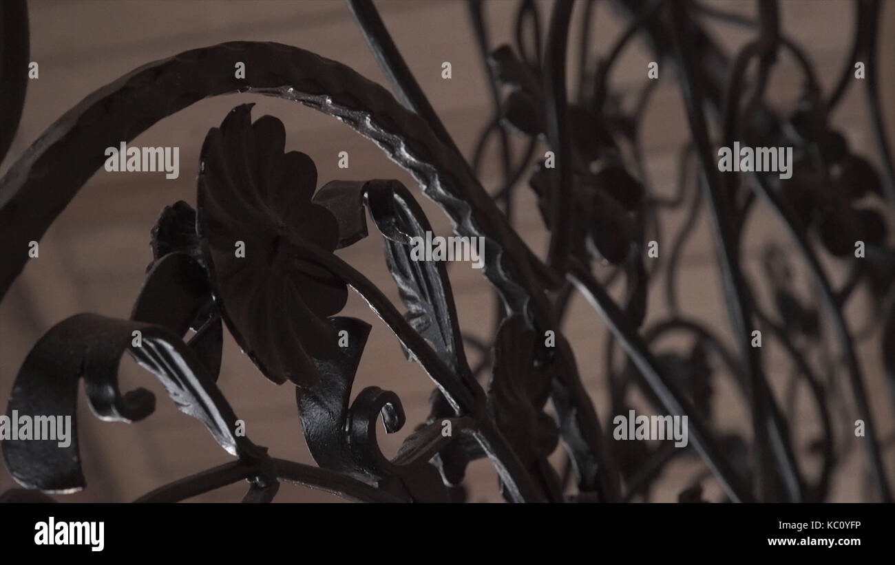 Art forging elements and iron fence. Rough Metal Curly Decorative ...