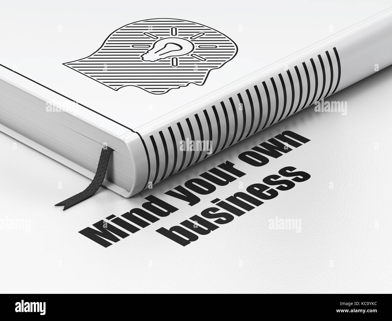 Business concept: book Head With Light Bulb, Mind Your own Business on ...
