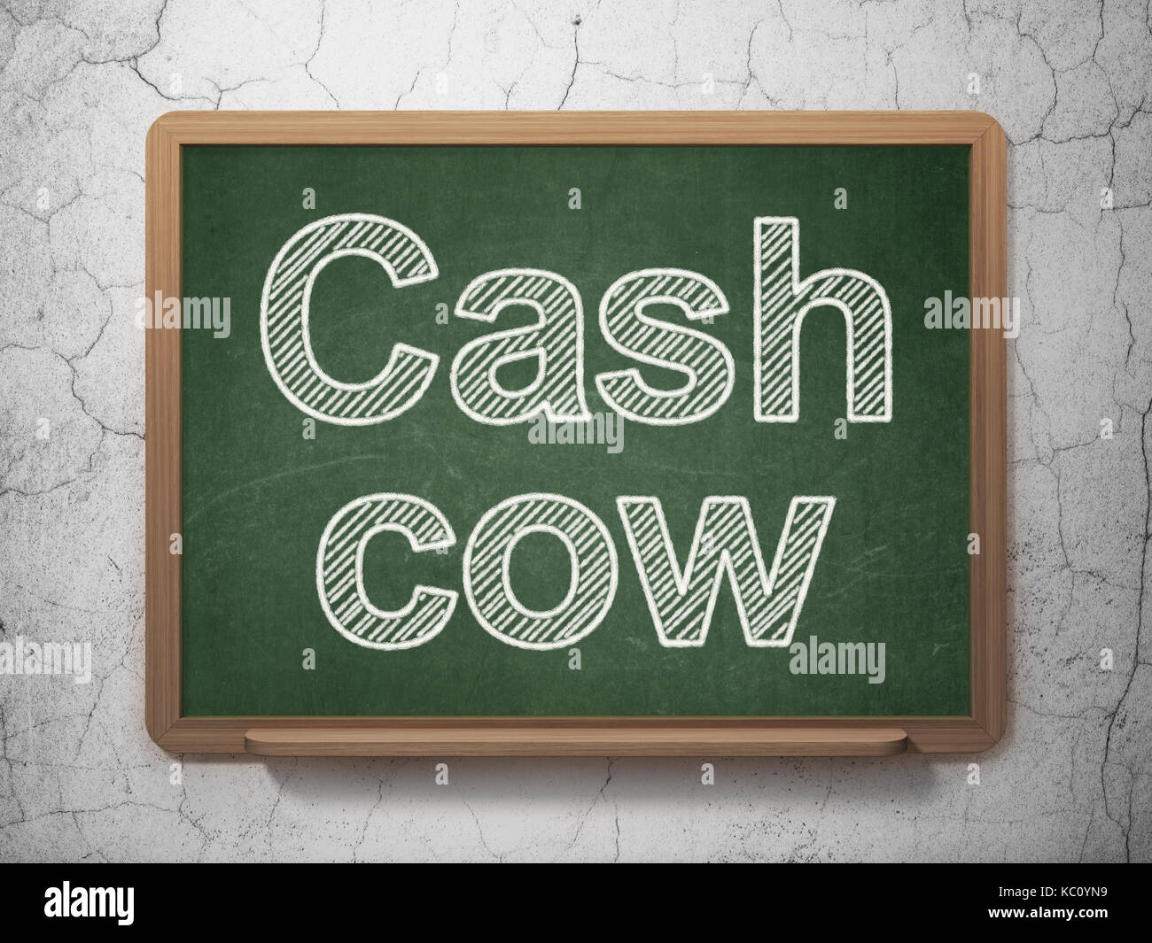 Finance concept: Cash Cow on chalkboard background Stock Photo - Alamy