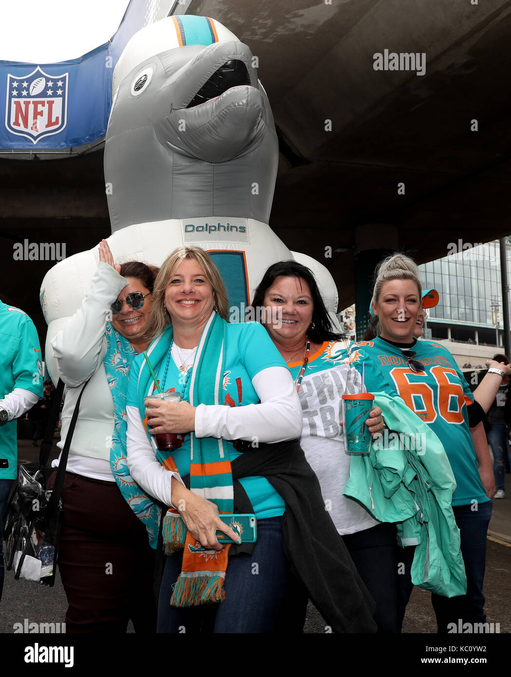 Miami Dolphins fans prior to the NFL International Series match at ...