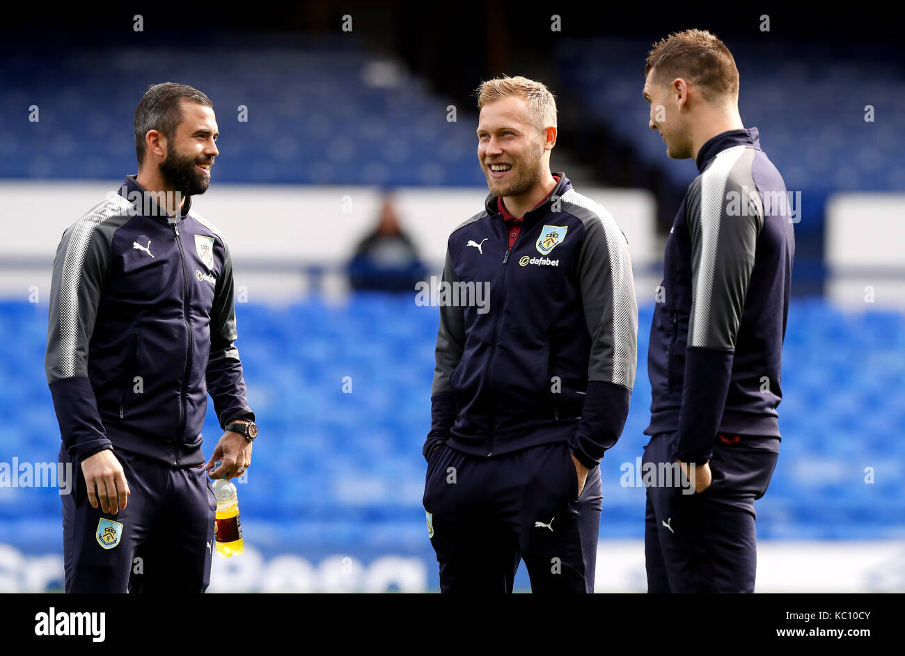Burnley's (left-right) Steven Defour, Scott Arfield and Sam Vokes ...