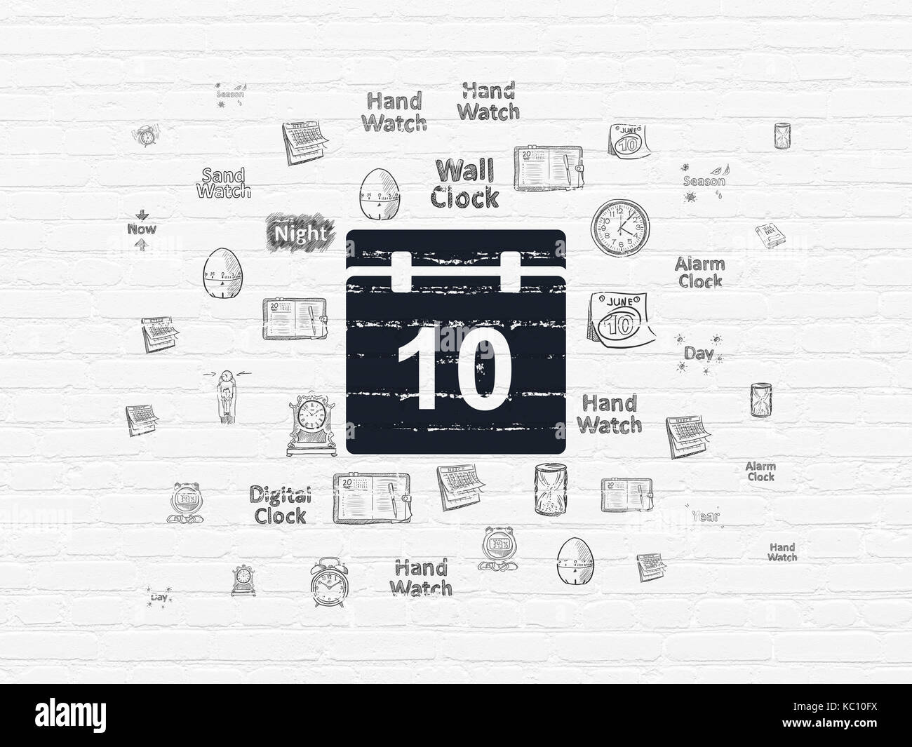 Time concept: Calendar on wall background Stock Photo - Alamy