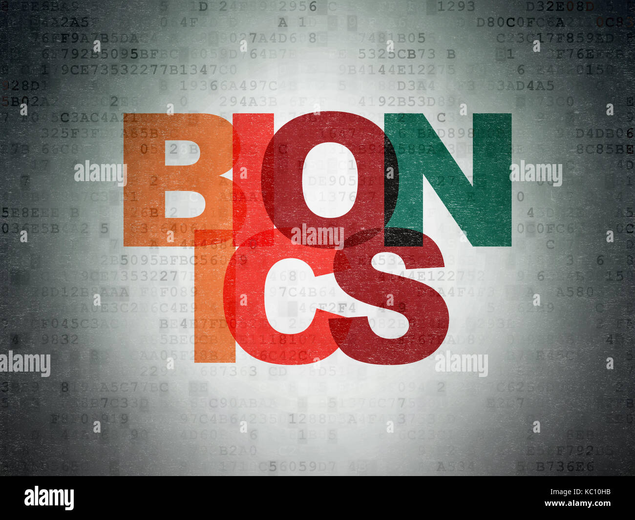 Science concept: Bionics on Digital Data Paper background Stock Photo ...