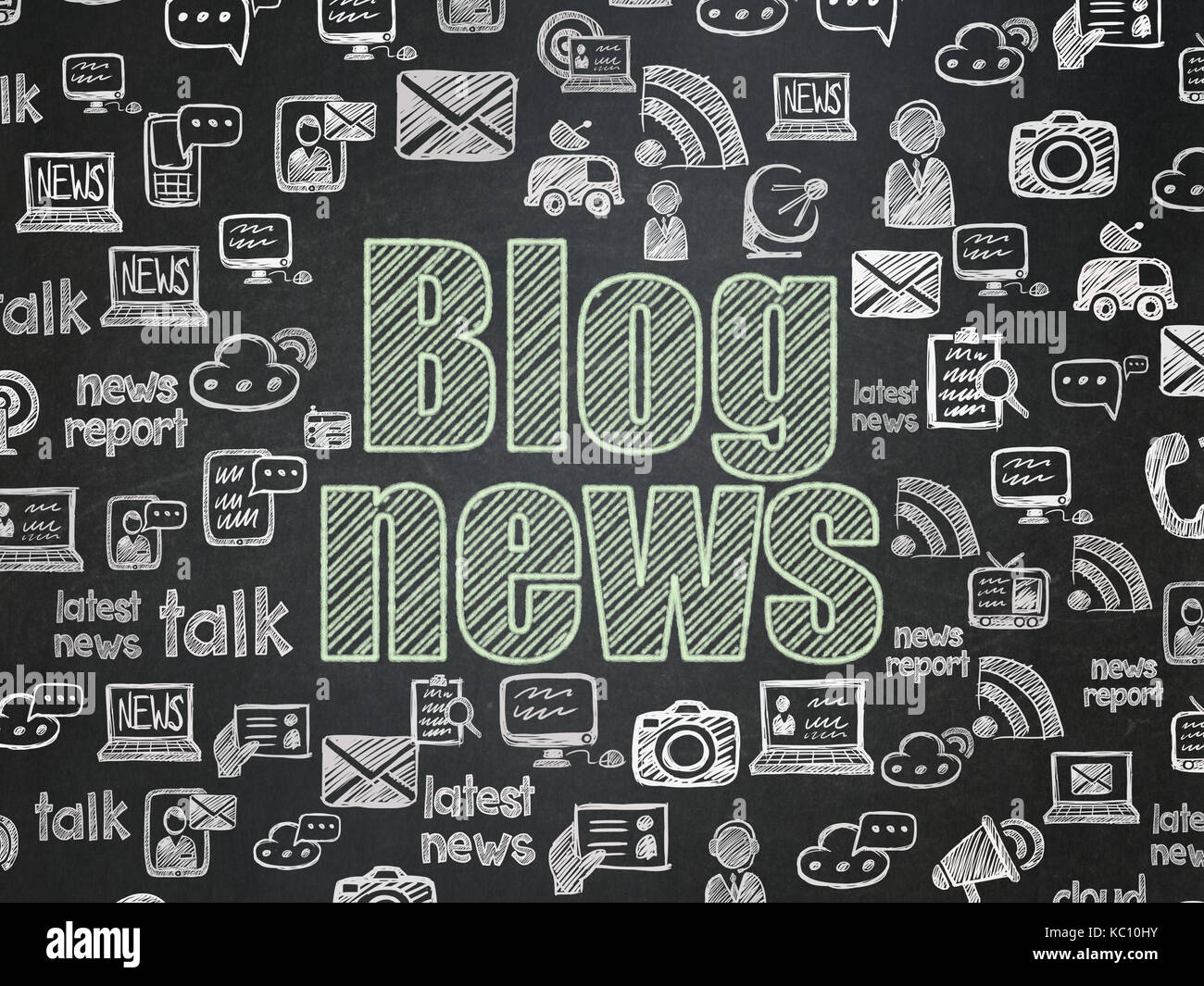 News concept: Blog News on School board background Stock Photo - Alamy