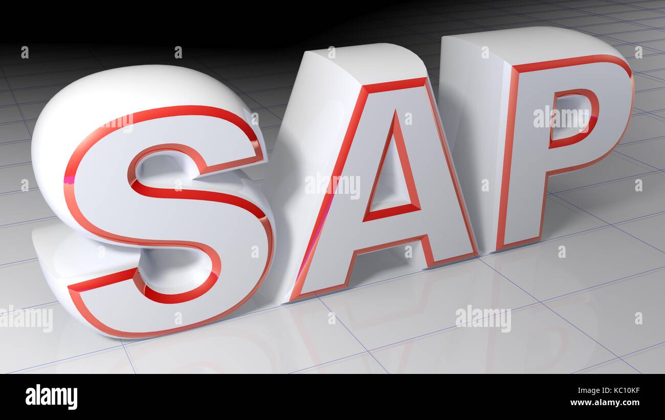 SAP white with red border - 3D rendering Stock Photo - Alamy