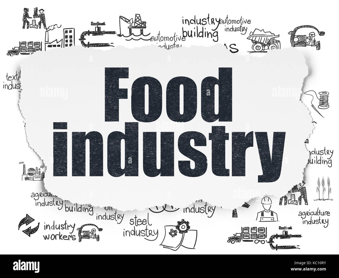Industry concept: Food Industry on Torn Paper background Stock Photo ...