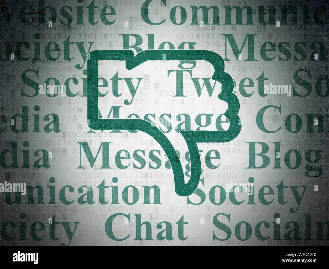 Social media concept: Thumb Down on Digital Data Paper background Stock ...