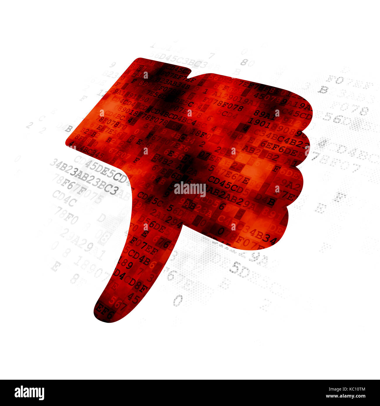 Social media concept: Thumb Down on Digital background Stock Photo - Alamy
