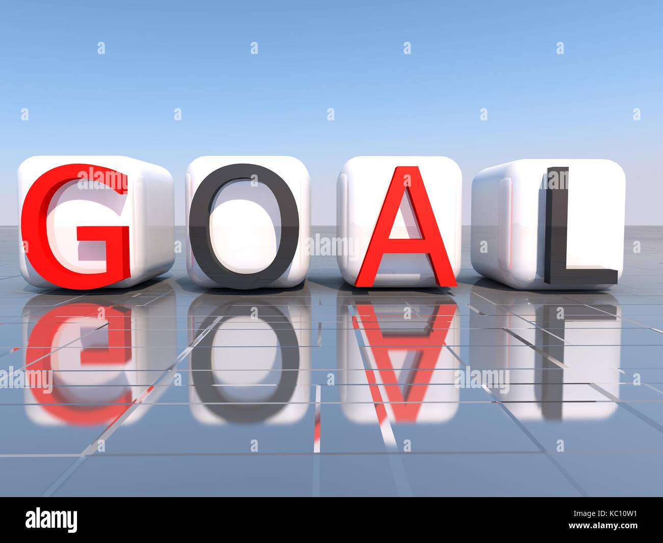 3d render of Goal word Stock Photo - Alamy