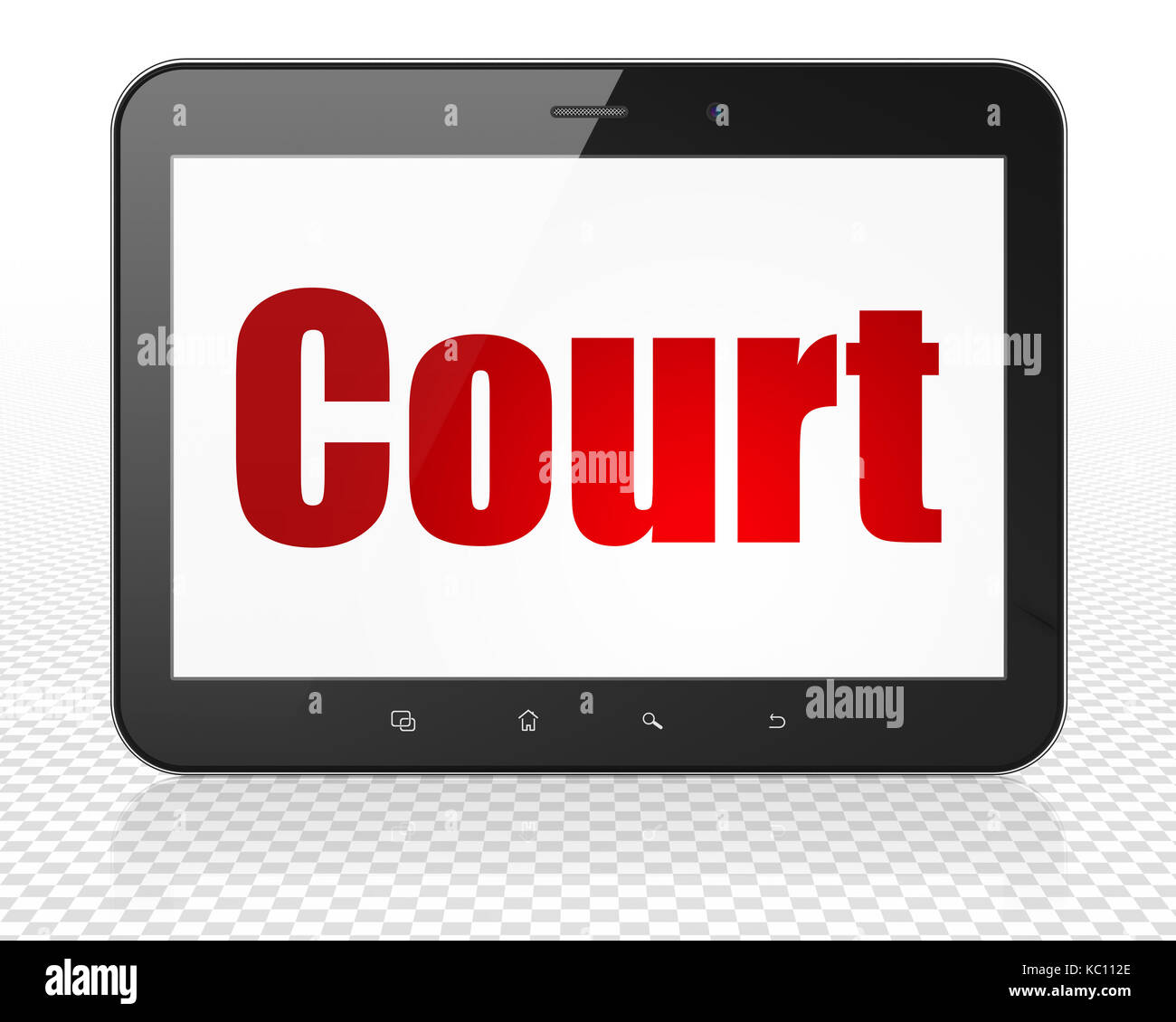 Law concept: Tablet Pc Computer with Court on display Stock Photo - Alamy