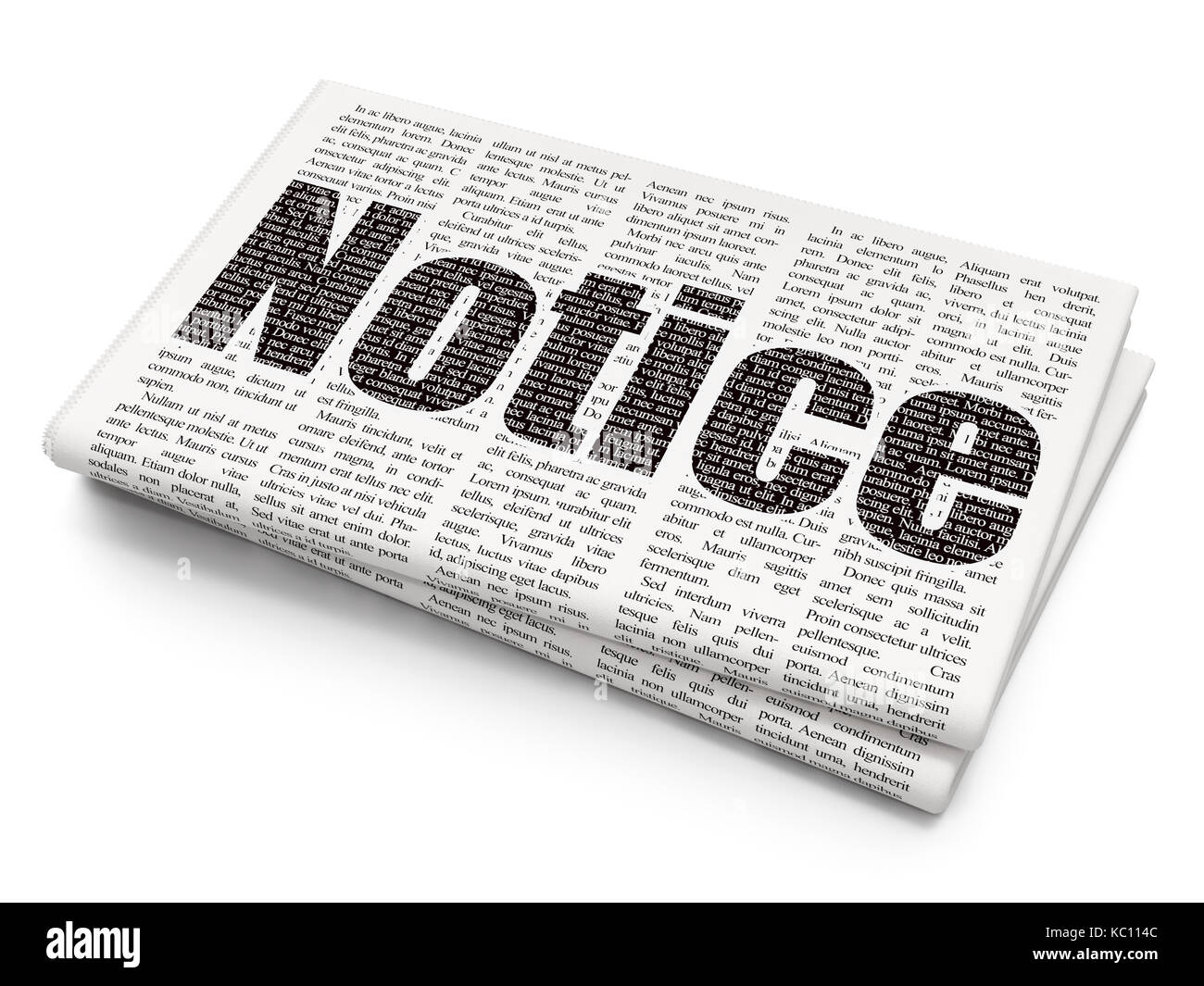 Law concept: Notice on Newspaper background Stock Photo - Alamy