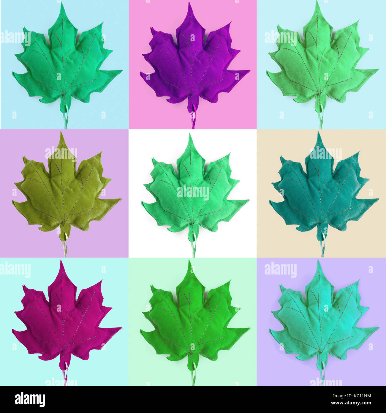 Mosaic of leaves. Colorful Leaf foliage autumn background Stock Photo ...