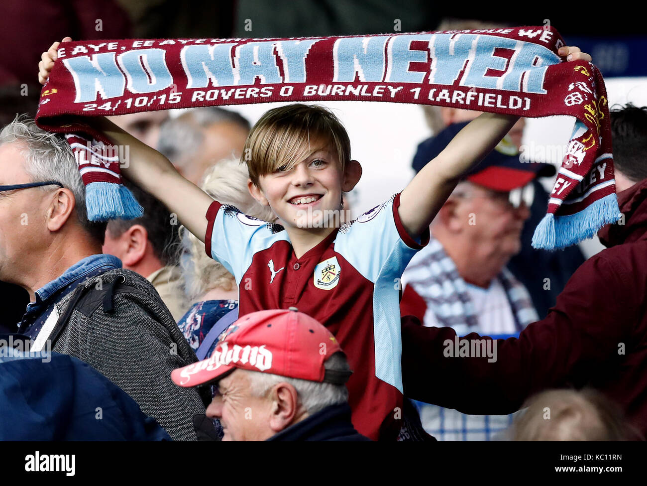 Burnley fans in the stands during the Premier League match at Goodison ...