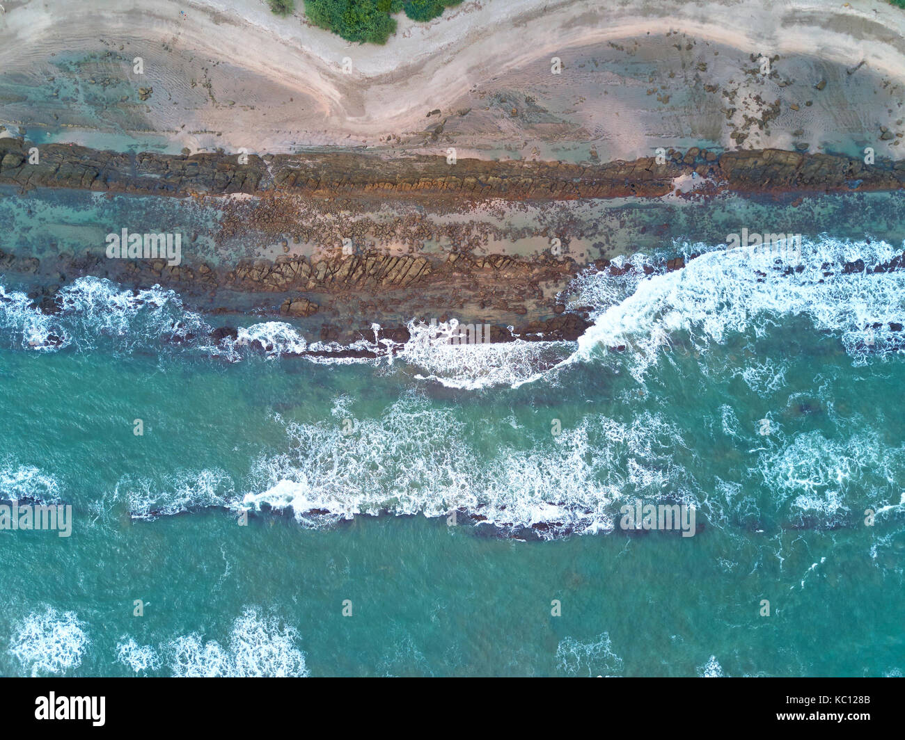 Natural ocean shore background about view. Blue ocean water waves top ...