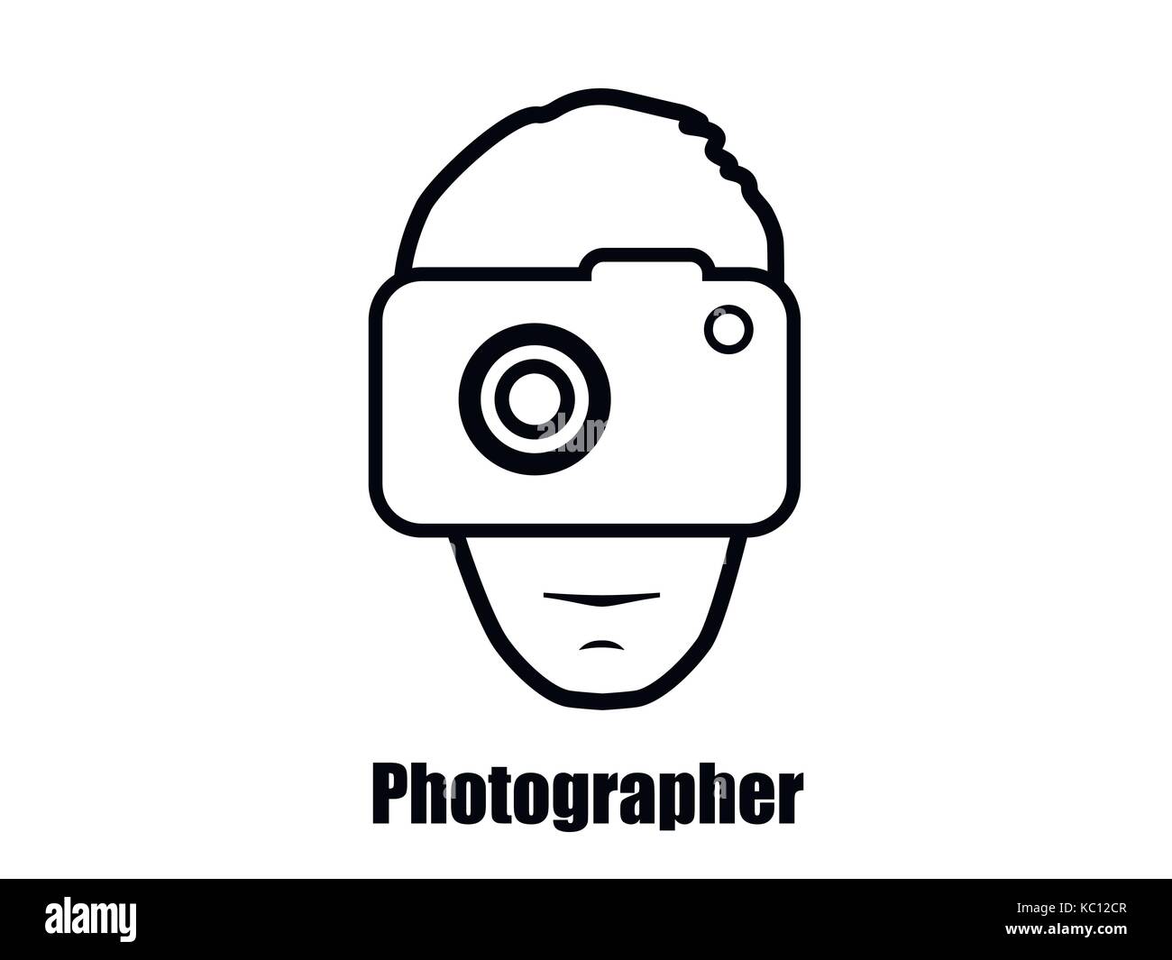 Photographer with a camera icon. Vector pictogram Stock Vector Image ...
