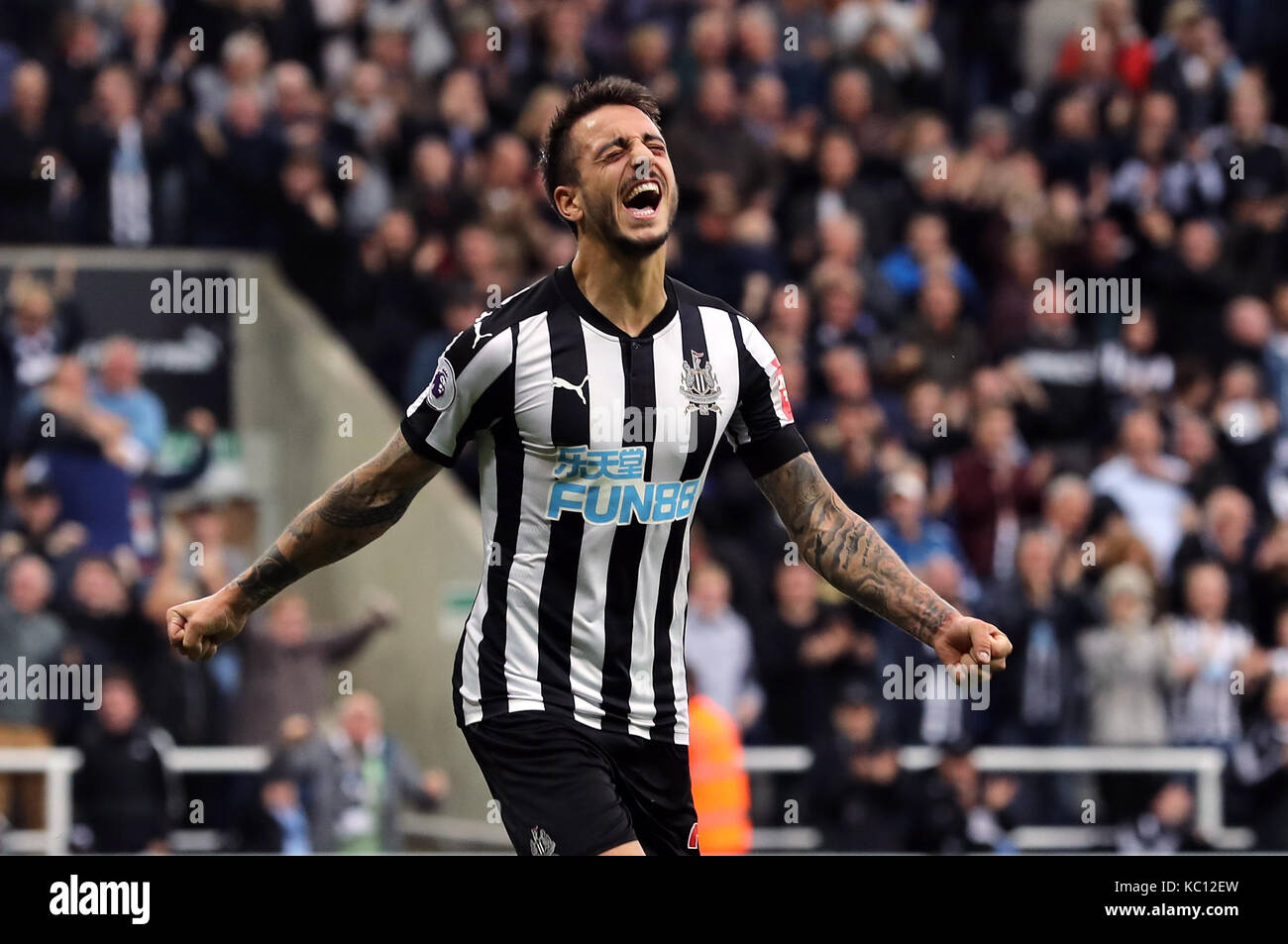 Newcastle United's Joselu celebrates scoring his side's first goal of ...
