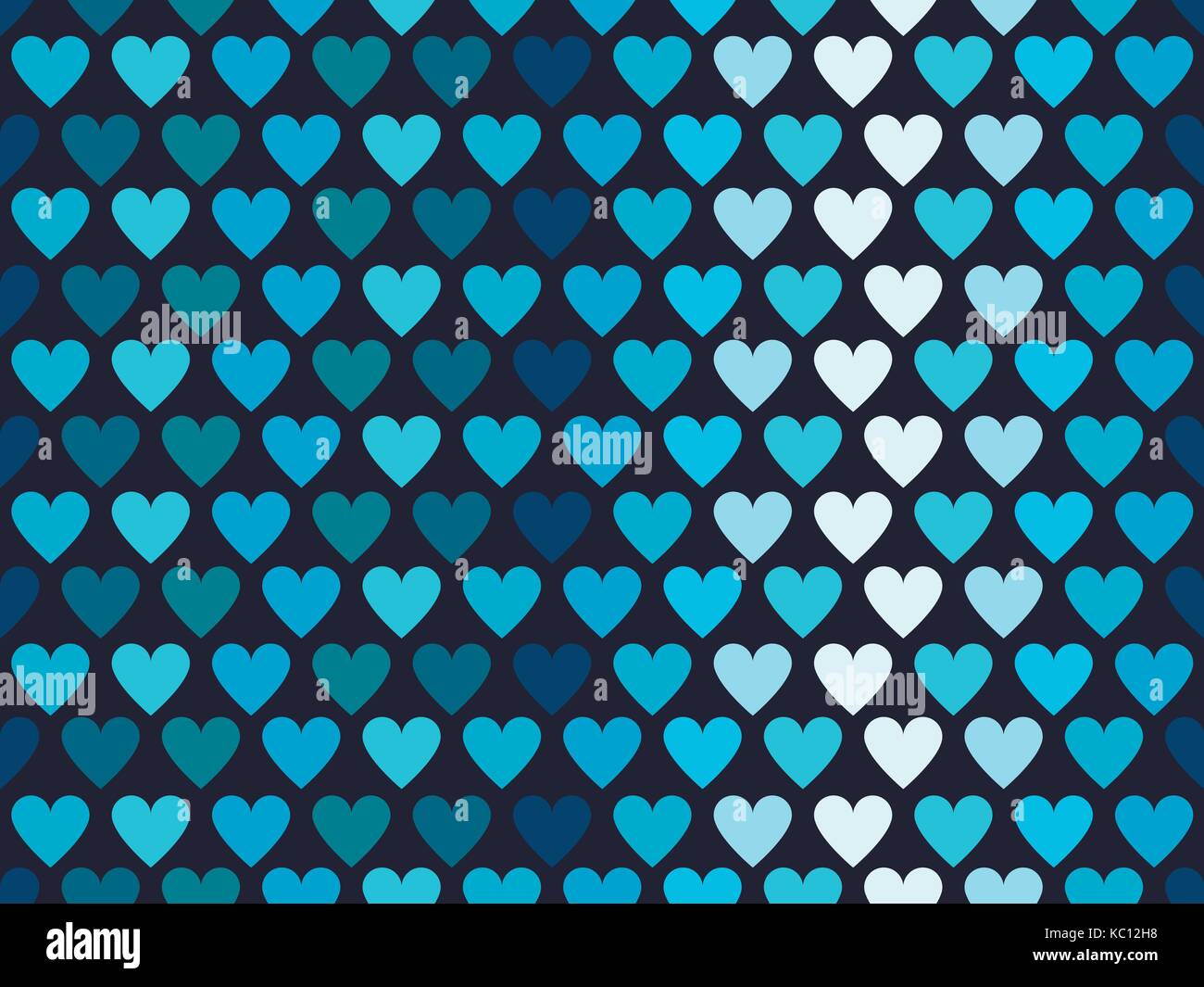 Hearts seamless pattern in blue tones. Happy Valentines Day. Vector ...