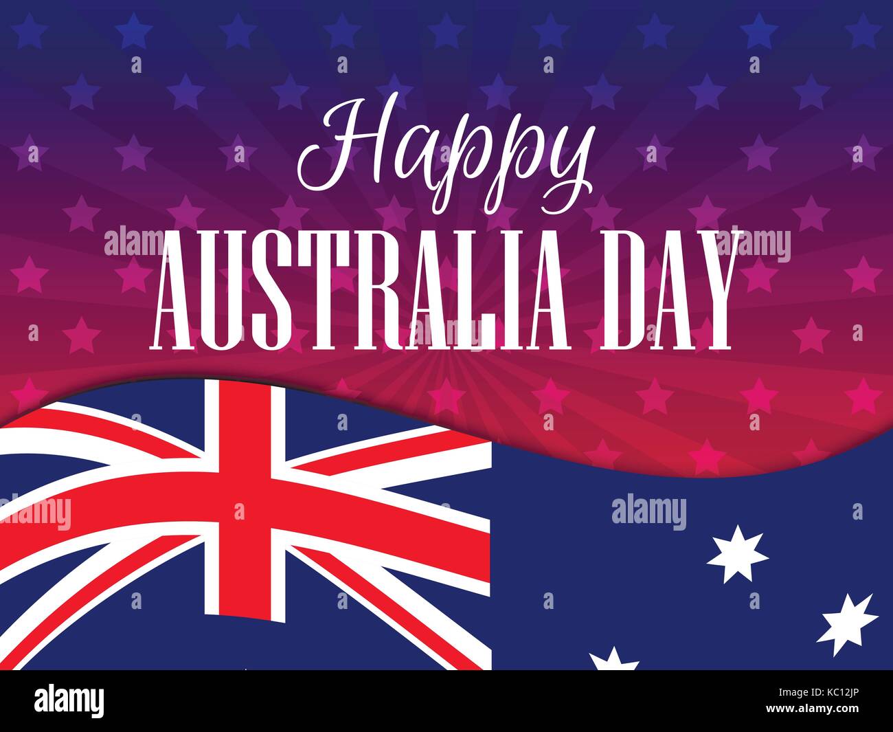 Happy Australia day 26 january. The text with the Australian flag ...