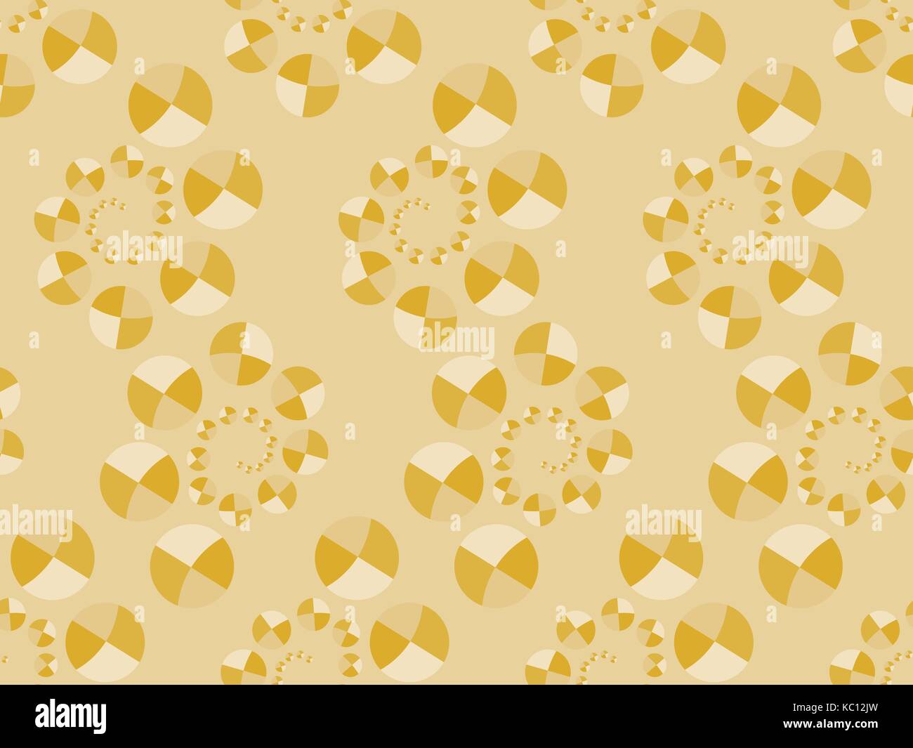 Art Deco seamless pattern with circles in gold tones. Vector ...