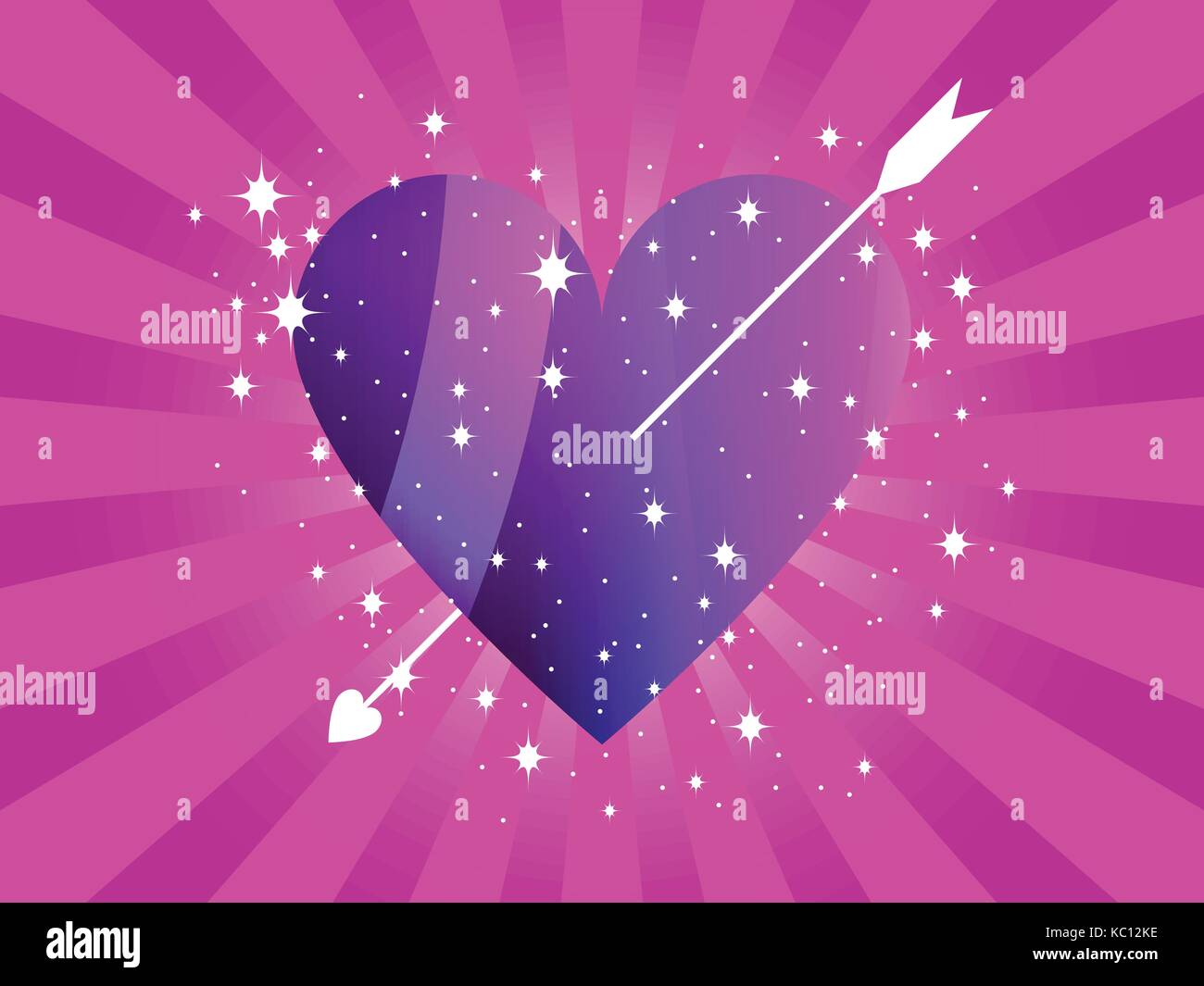 Happy Valentines Day. Heart with arrow. Vector illustration Stock ...